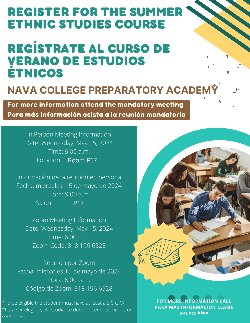 Mandatory Meeting: Summer Ethnic Studies Course | Nava College ...